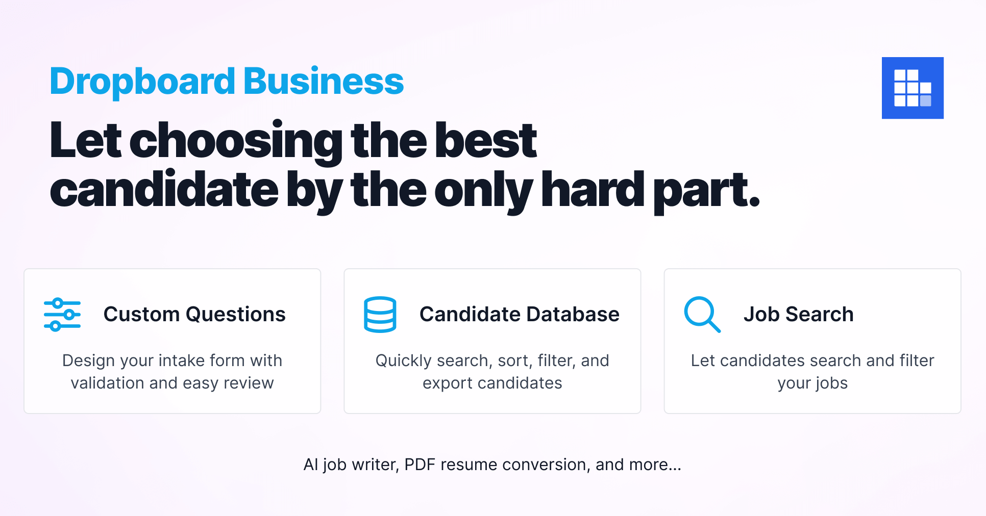 Dropboard Business | More customization, tools, and sophistication